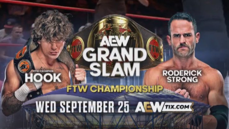 Hook vs. Roderick Strong FTW title match announced for AEW Grand Slam ...