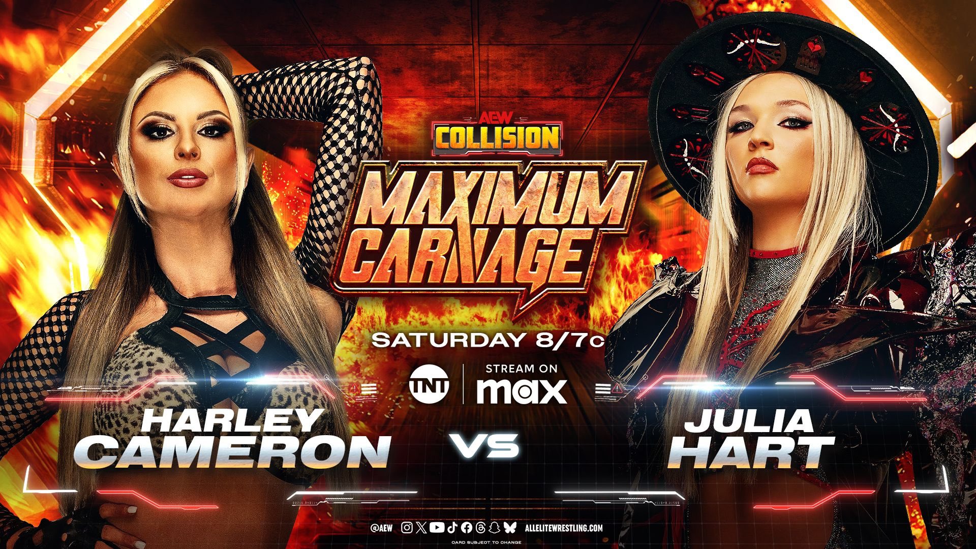 Julia Hart vs. Harley Cameron added to AEW Collision Maximum Carnage ...
