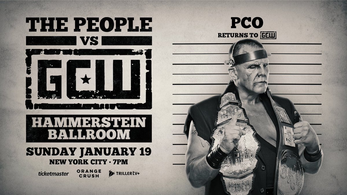 PCO returning to GCW for Hammerstein Ballroom show - F4W/WON