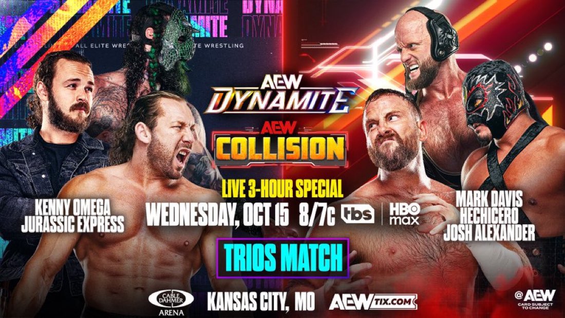 Trios title match part of AEW Dynamite & Collision three-hour block ...
